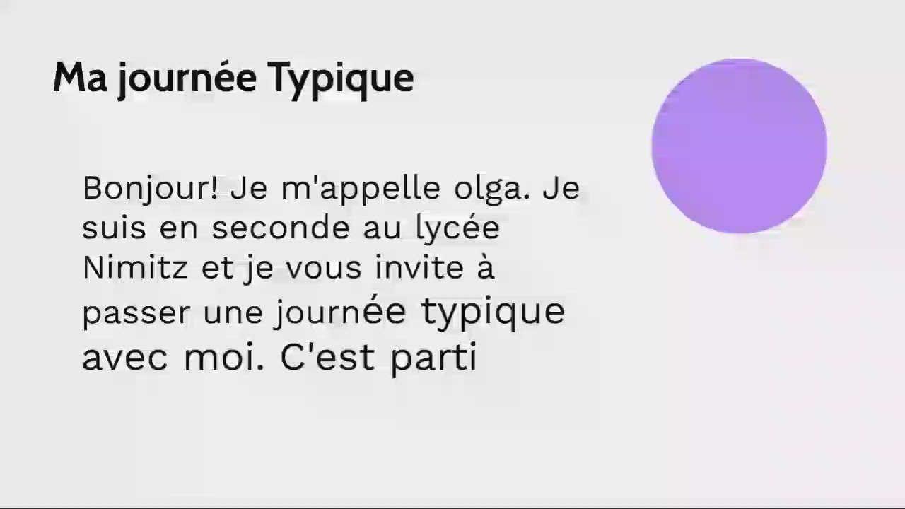 Ma journee Typique by OLGA RODRIGUEZ on Prezi Video