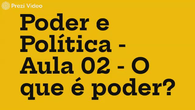 Poder e Política - Aula 02 - O que é poder? by Fabiano Silva on Prezi Video