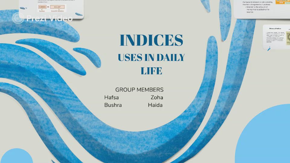 MATHS (USES OF INDICES IN DAILY LIFE ) by hafsa Fatimah on Prezi Video