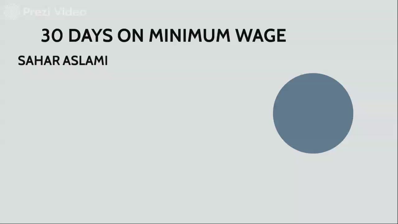 30 DAYS ON MINIMUM WAGE by Sahar Aslami on Prezi Video