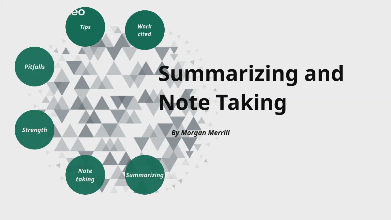 Summarizing and Note Taking by morgan merrill on Prezi Video