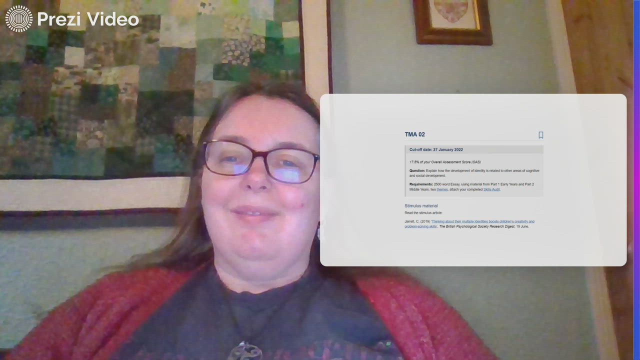 Tips for E219 21J TMA02 by Melanie Rimmer on Prezi Video