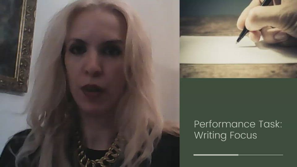 Performance Task: Writing Focus by Teacher MAS on Prezi Video