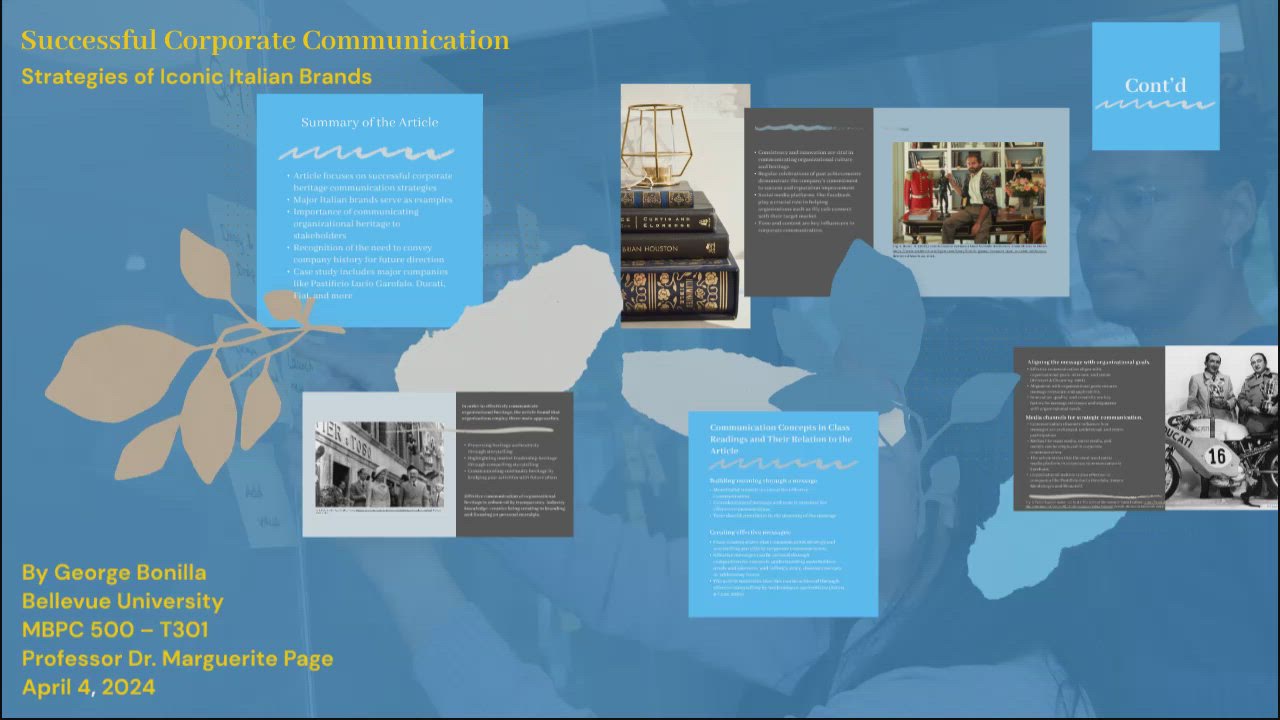 Successful Corporate Communication by George Bonilla on Prezi Video