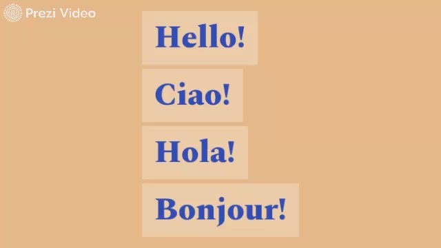 Hello! Ciao! Hola! Bonjour! by Charlotte Rathbone on Prezi Video