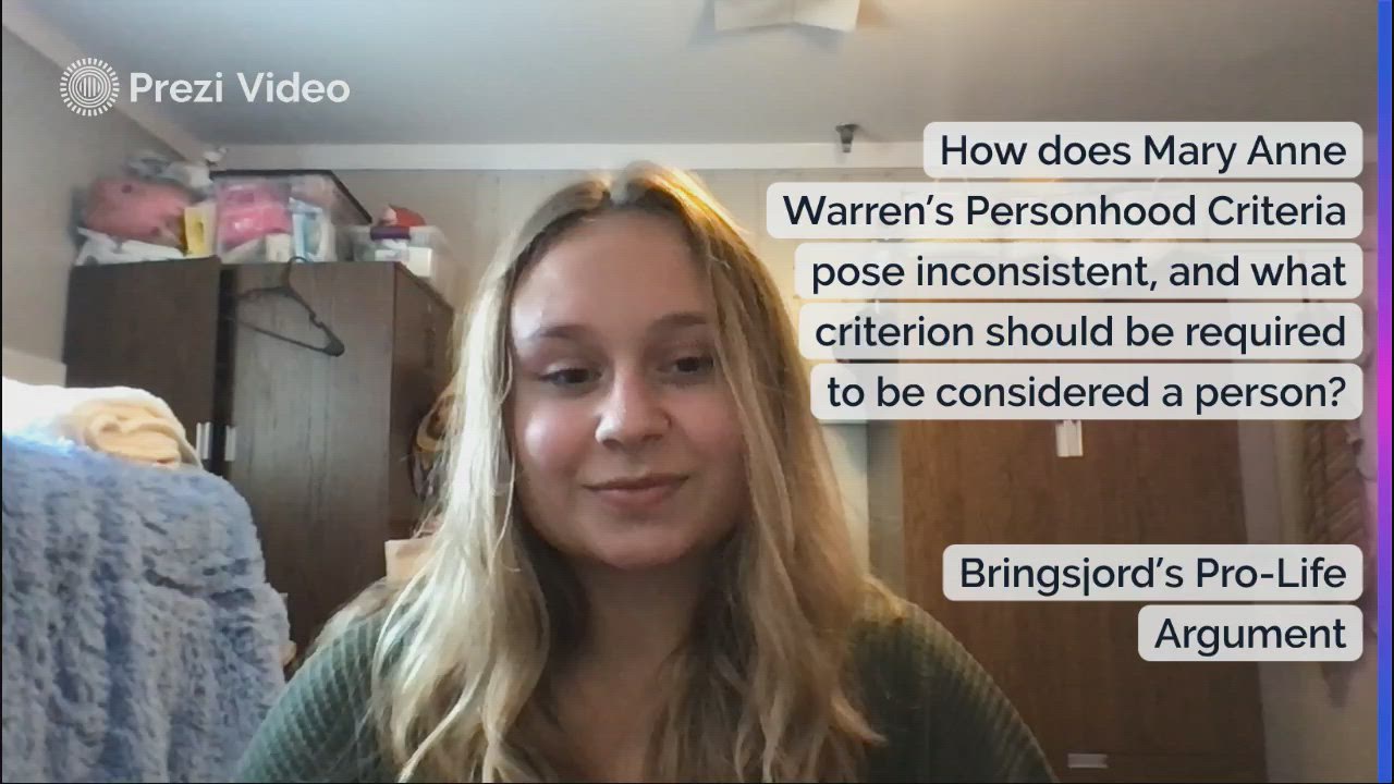 How does Mary Anne Warren’s Personhood Criteria pose inconsistent, and ...