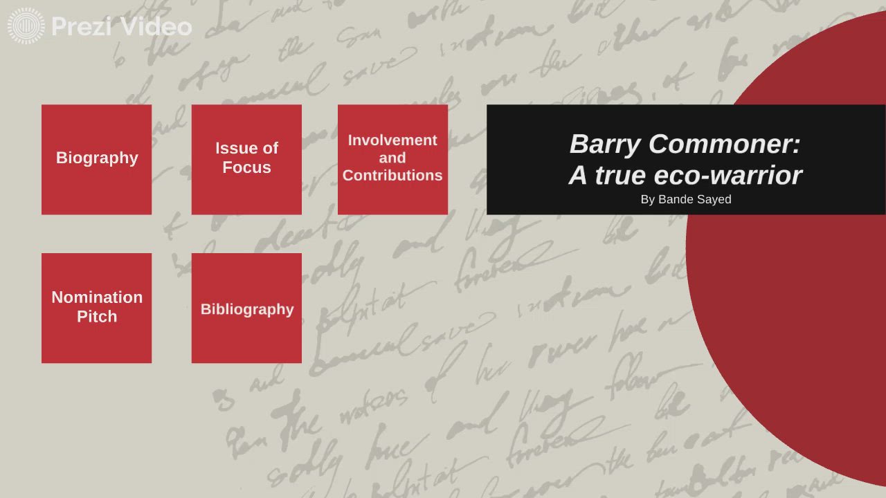 Barry Commoner Environmentalist Presentation by Bande Sayed on Prezi Video