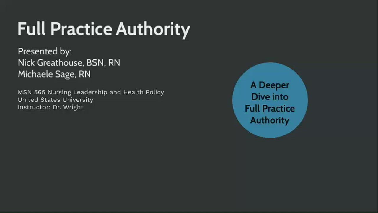Full Practice Authority by Nicholas Greathouse on Prezi Video