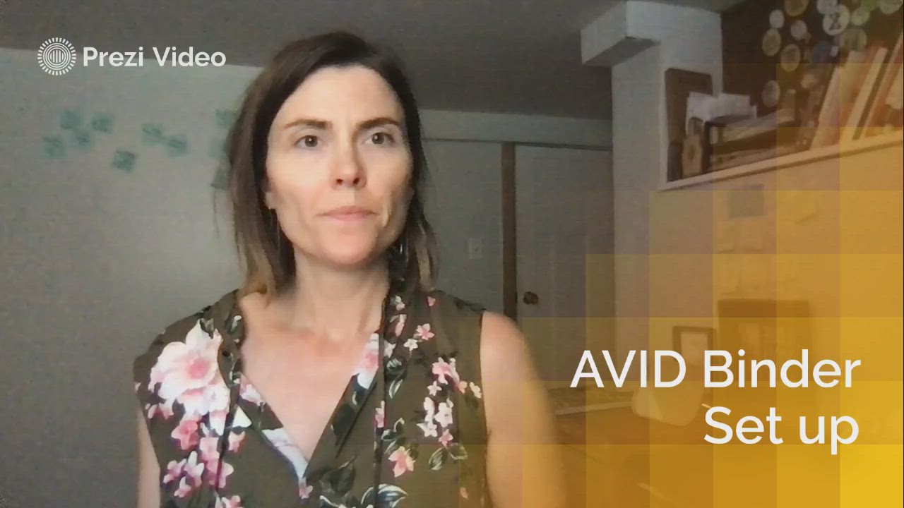 AVID Binder Set up by Marie Quist on Prezi Video