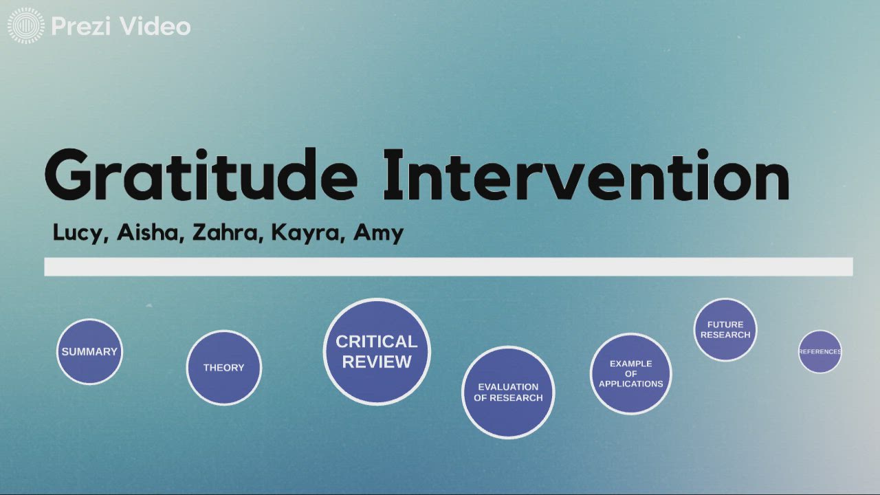 GRATITUDE INTERVENTION by Lucy Scales on Prezi Video