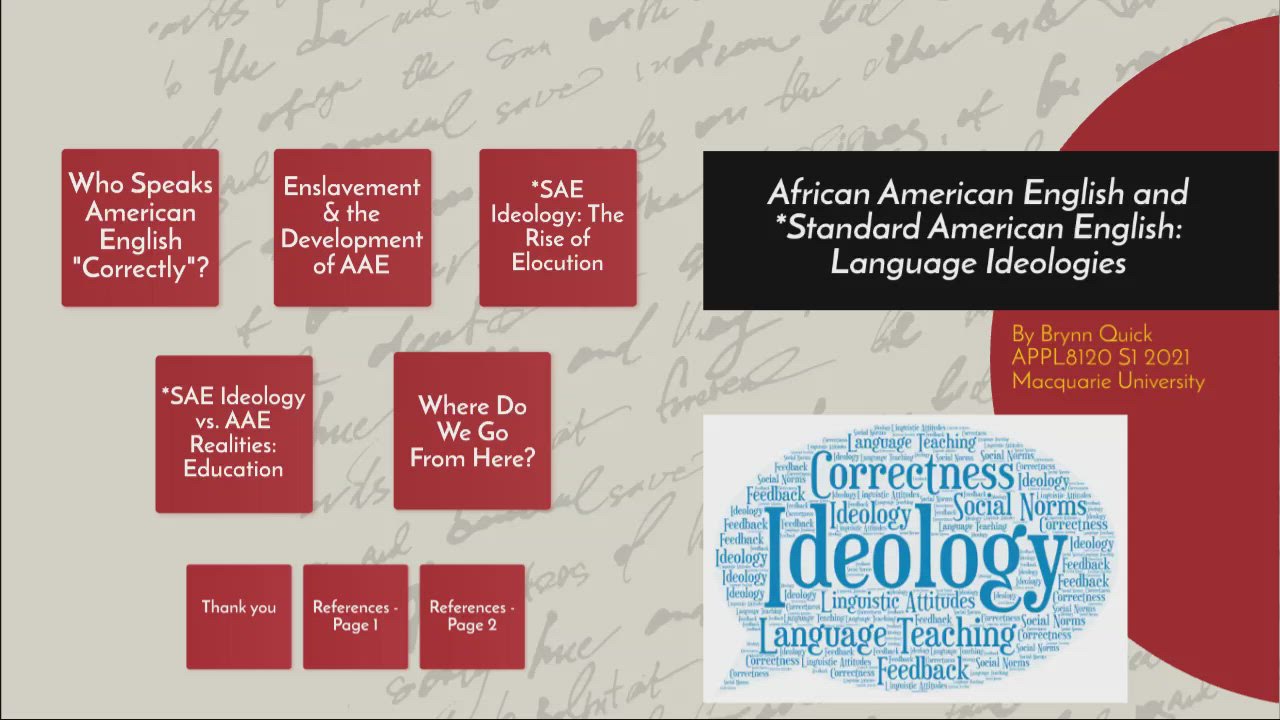 African American English and Standard American English Language ...