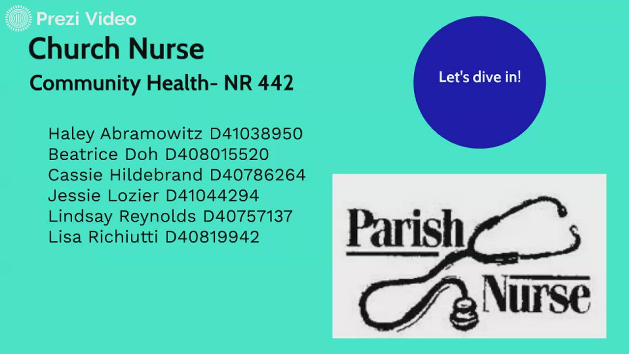 Church Nurse by Lindsay Reynolds on Prezi Video