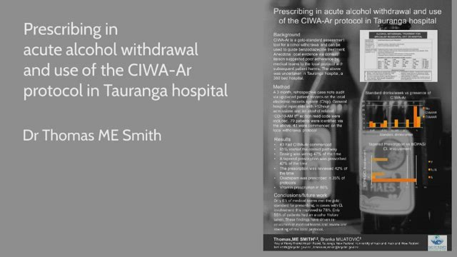 Prescribing in acute alcohol wihtdrawal and use of the CIWA-Ar protocol ...