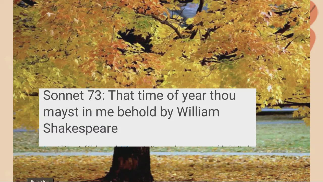 Shakespeare's Sonnet 73- Analysis Ms. Fatima by Teacher MAS on Prezi Video