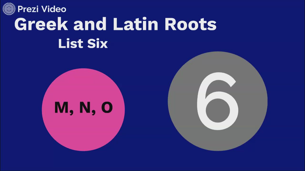 Greek & Latin Roots List Six by Sarah Horn on Prezi Video