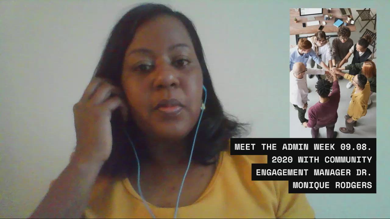 Meet the Admin Week 09.08. 2020 with Community Engagement Manager Dr ...