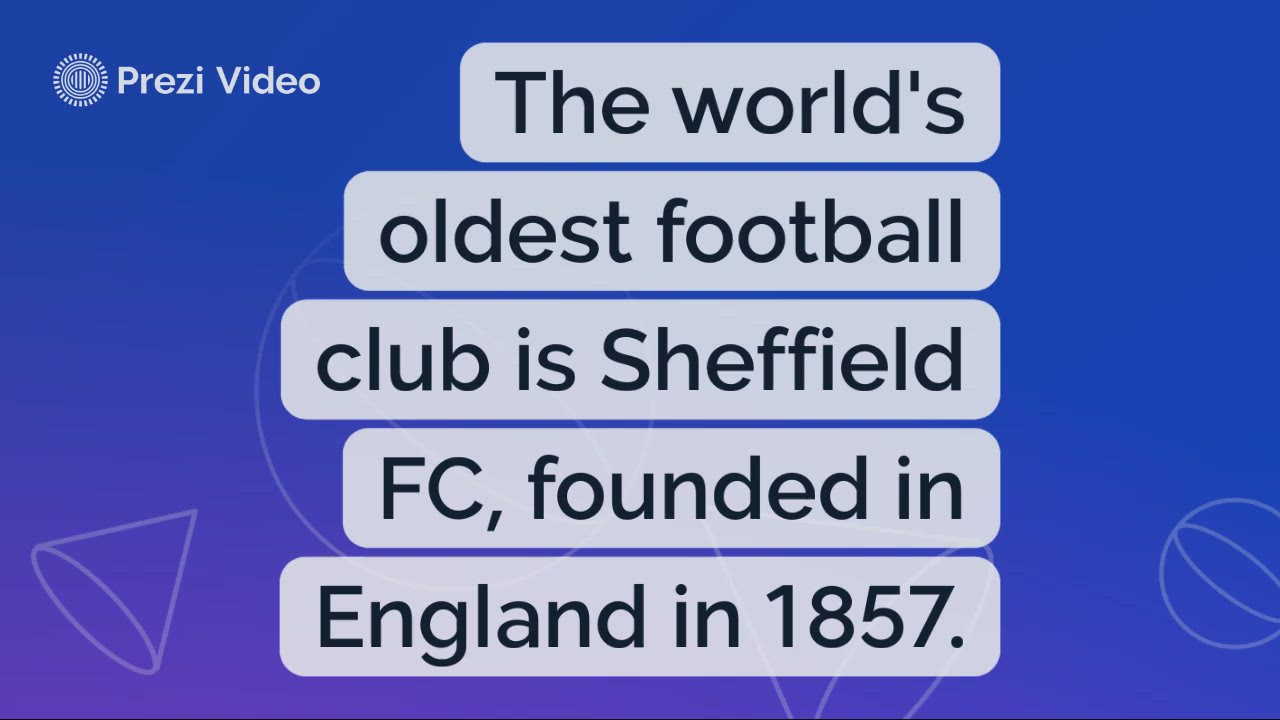 The world's oldest football club is Sheffield FC, founded in England in ...