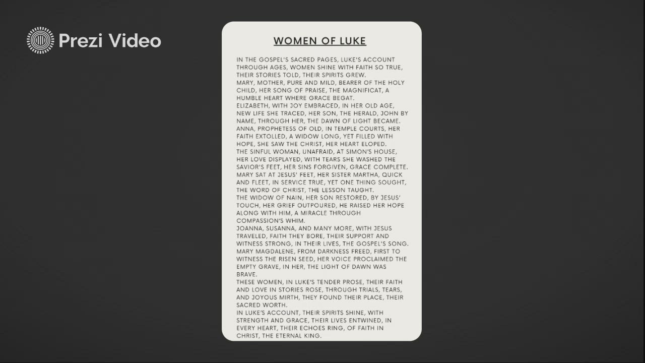 THEO 312 Project Poem Collection by rebecca gill on Prezi Video