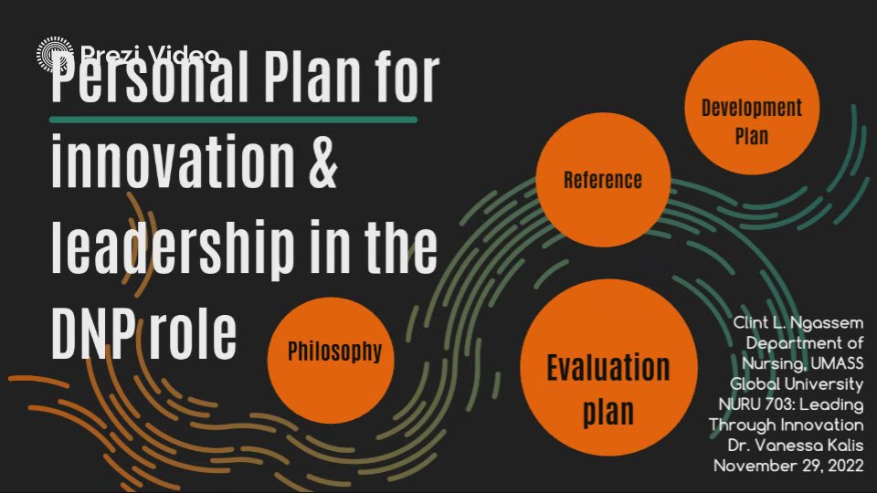 Personal Plan for innovation & leadership in the DNP role by CLINT NGASSEM on Prezi Video