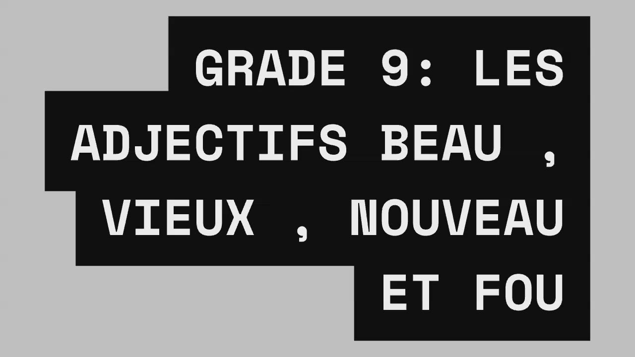 Grade 9: Les adjectifs beau , vieux , nouveau et fou by Teacher MAS on ...